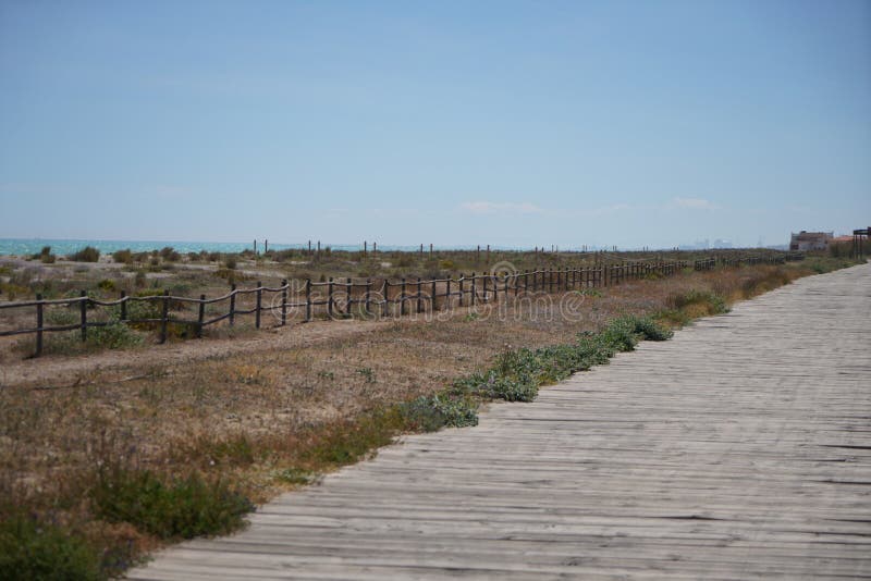 Path To the Mediterranean Beach with Sunshine and Sky Stock Photo ...