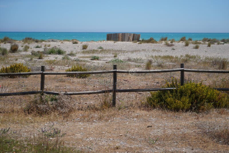 Path To the Mediterranean Beach with Sunshine and Sky Stock Photo ...