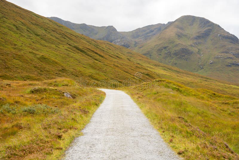 Path To the Mountains in the Scottish Highlands Stock Image - Image of ...