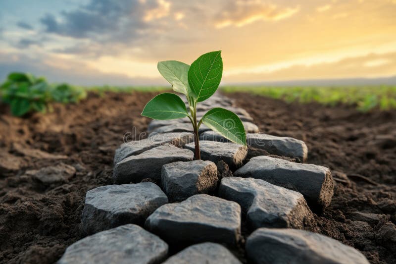 The Path To New Beginnings a Single Sapling Growing Strong through ...