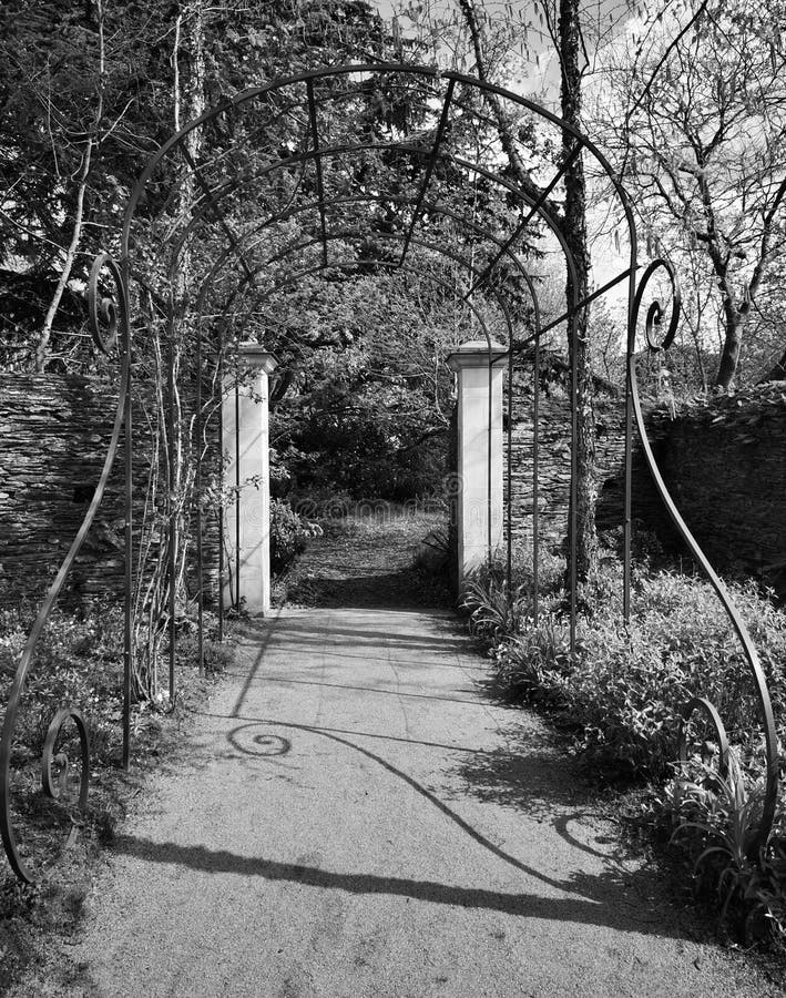 A path to the past stock photo. Image of garden, shadows - 215976398