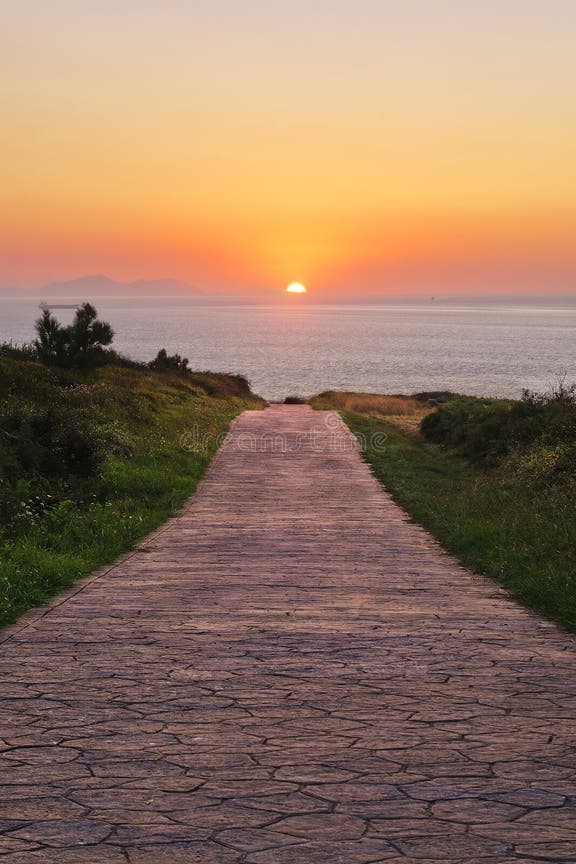 Path to the sun stock image. Image of basque, vasco, pathway - 58259263