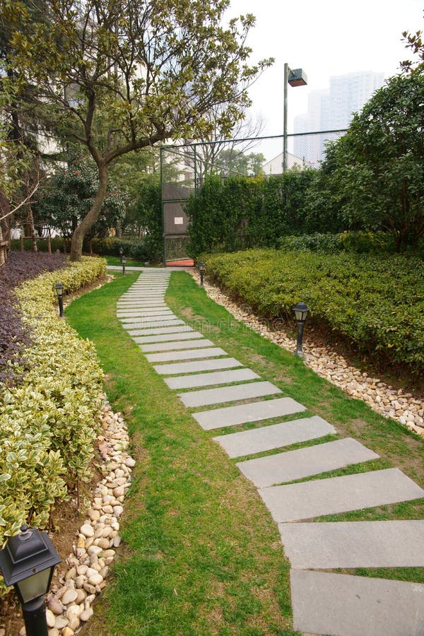 Path To the Tennis Court in Vertical Composition Stock Photo - Image of ...