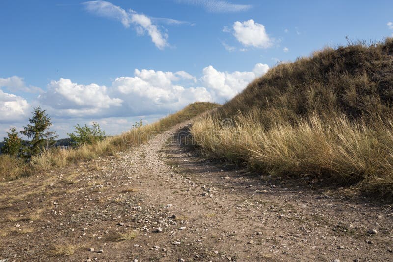 Path To the Top of the Mountain Stock Image - Image of blue, grass ...