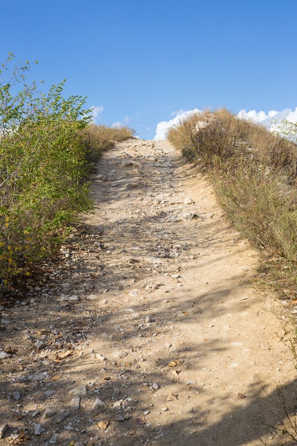 Path To the Top of the Mountain Stock Image - Image of summer, track ...
