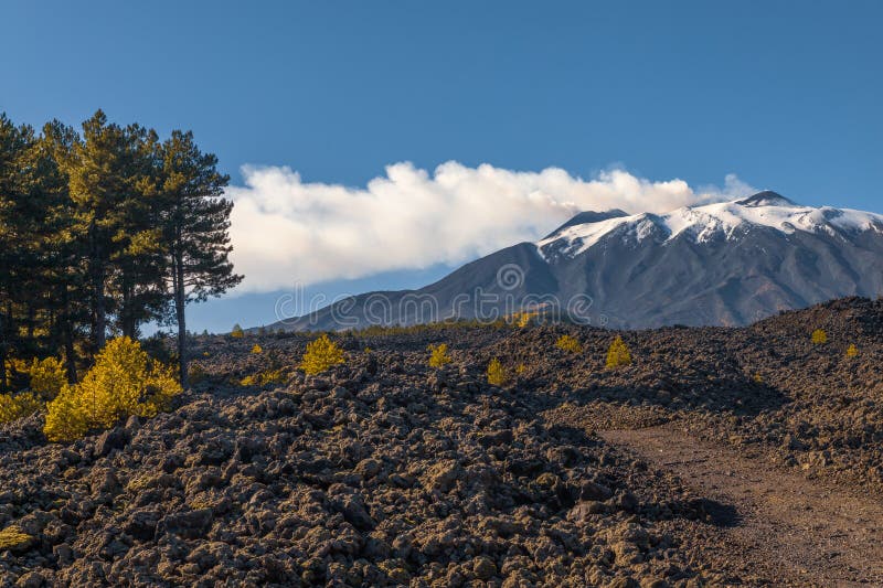 Path to the Volcano stock photo. Image of mountain, earth - 387070006