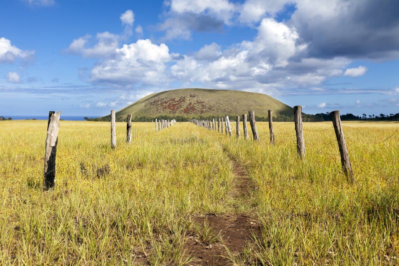 Path Towards Hill in Easter Island Stock Image - Image of hill, brown ...