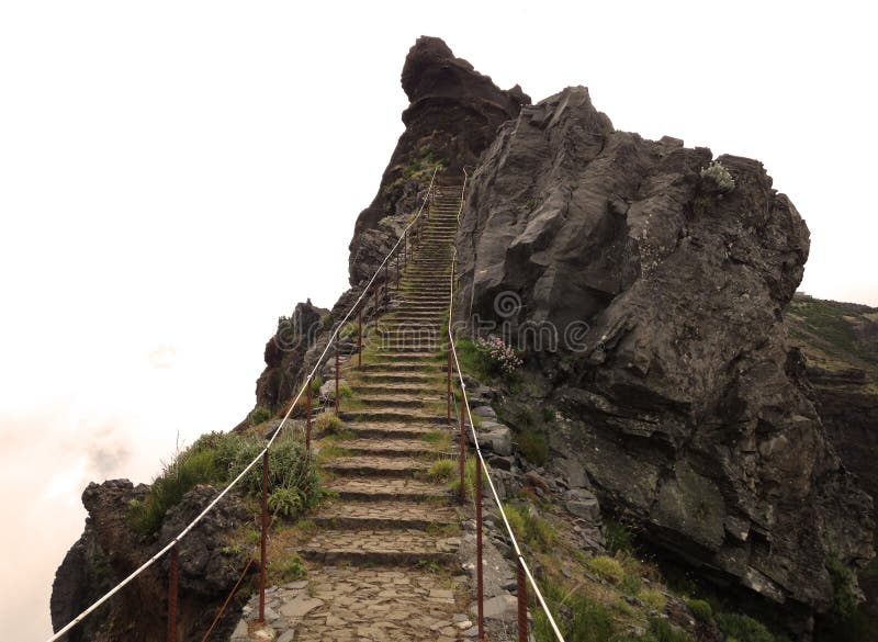 Path Trail in Madeira Island Stock Image - Image of footpath, canyon ...
