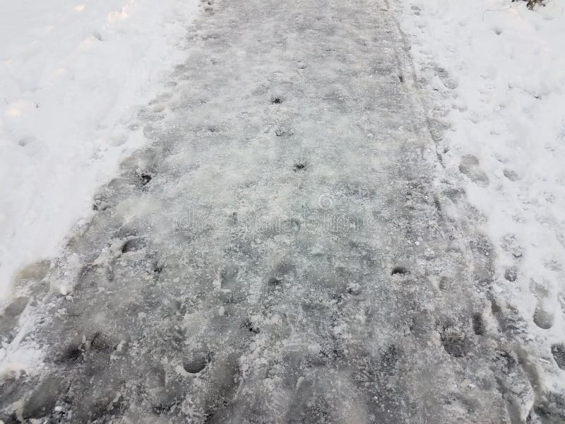 Path or Trail with White Snow and Ice Stock Image - Image of hiking ...