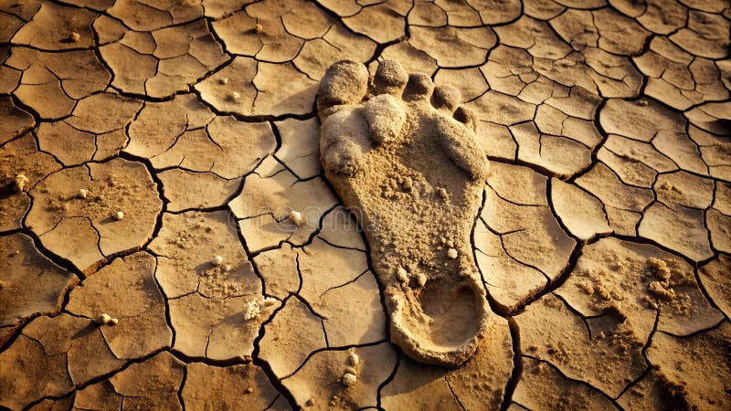 The Path less Traveled: a Footprint Traced in Dried Mud Cracks AI ...
