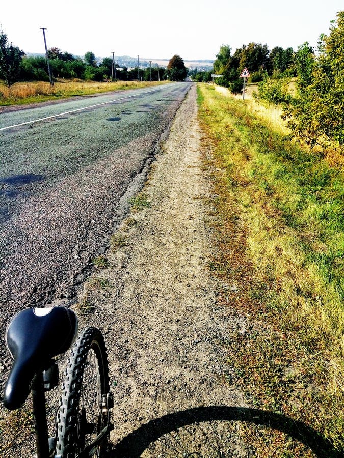 Road on 2 wheels stock photo. Image of path, wheels - 129846024
