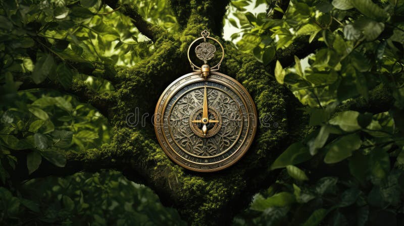 Path tree compass stock illustration. Illustration of connection ...