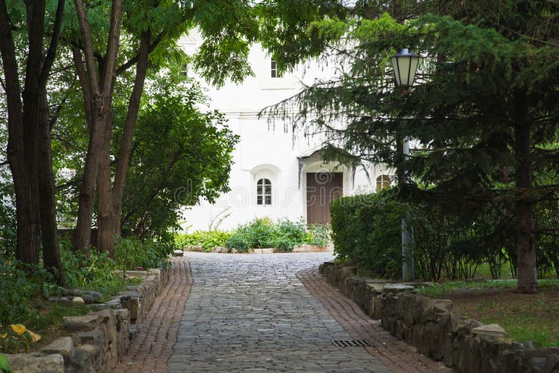 Path among Trees and Ancient House Stock Photo - Image of city ...