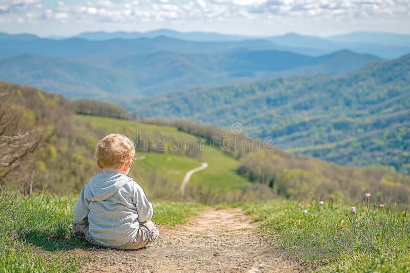 The Path through the Trees Reveals Distant, Blurred Peaks Stock Image ...