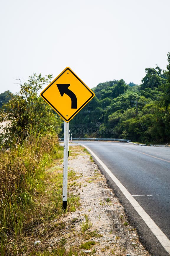 Path Turns To the Left with Sign Stock Image - Image of left, maple ...