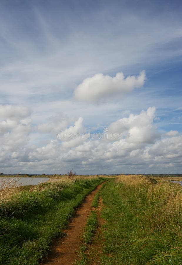 Path under cloudy skies stock photo. Image of disappear - 1493960