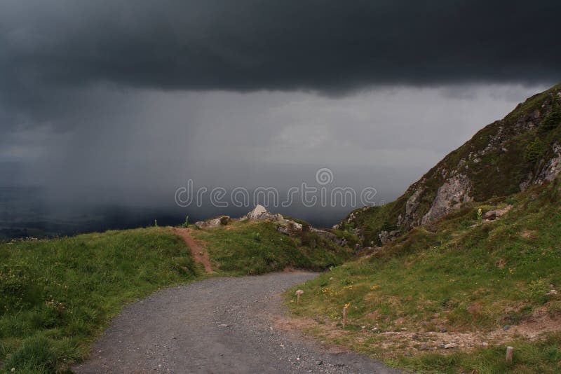 On a Path Under the Grey Sky Stock Image - Image of landscape, scenic ...