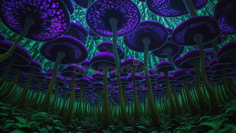 Path Under Magic Mushroom Forest Canopy Abstract a.i. Generated Stock ...