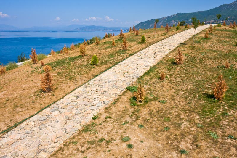 Path through a Unique Landscape Stock Image - Image of short, ohrid ...