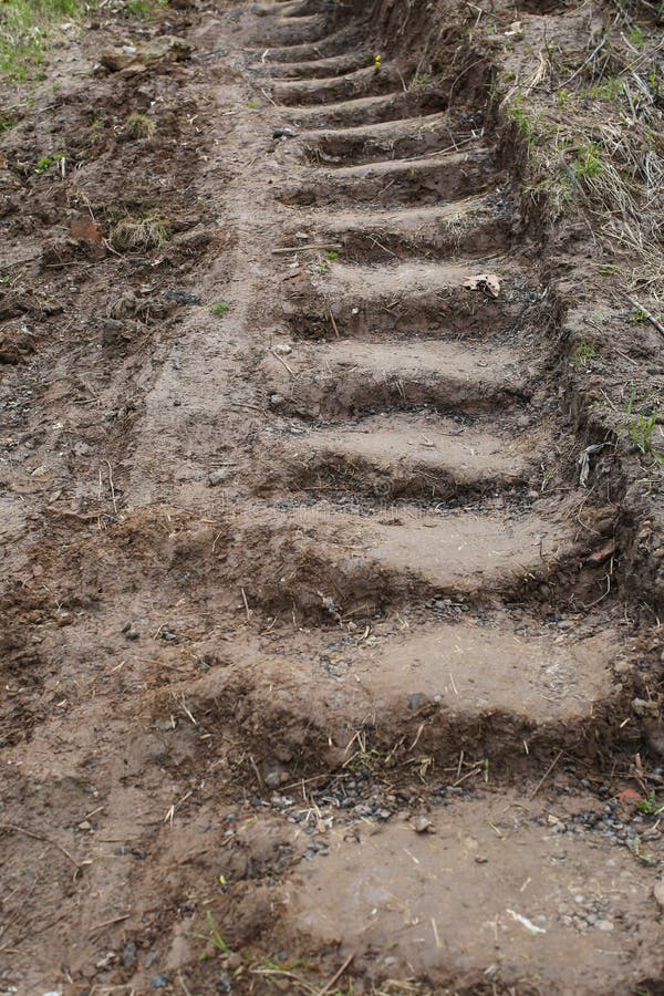 The Path Up the Mountain, Earthen Steps Stock Photo - Image of ...