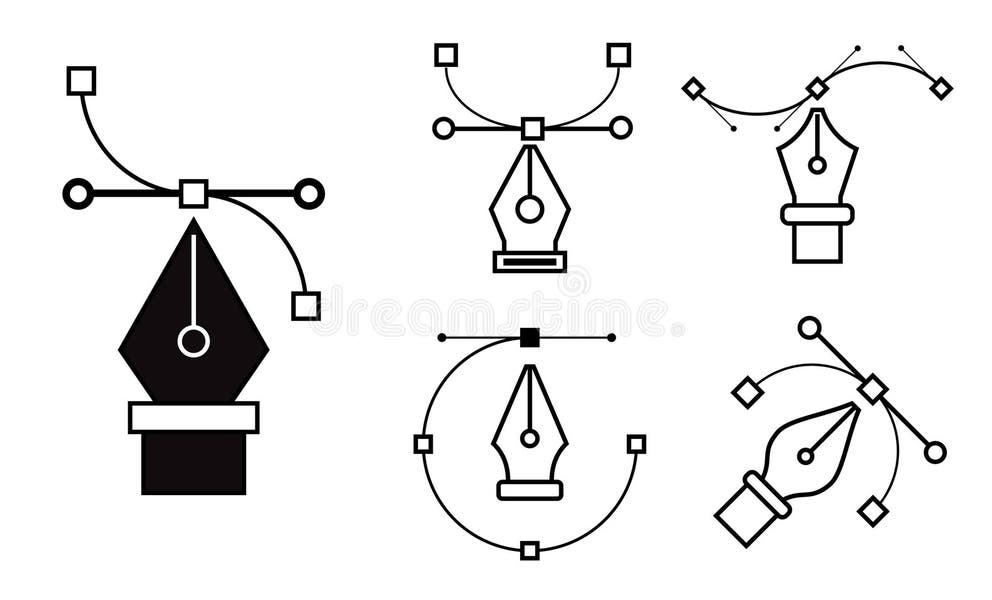 Anchor Pen Tools Cursor Concept Isolated. Editable Stroke. 3D ...
