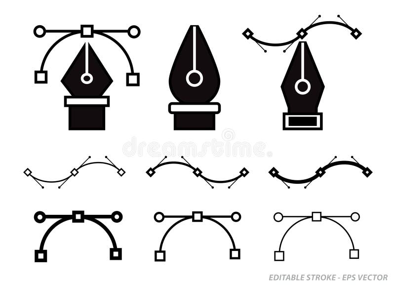 Anchor Pen Tools Cursor Concept Isolated. Editable Stroke. 3D ...