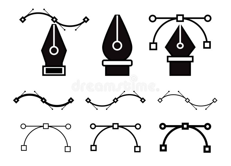 Anchor Pen Tools Cursor Concept Isolated. Editable Stroke. 3D ...