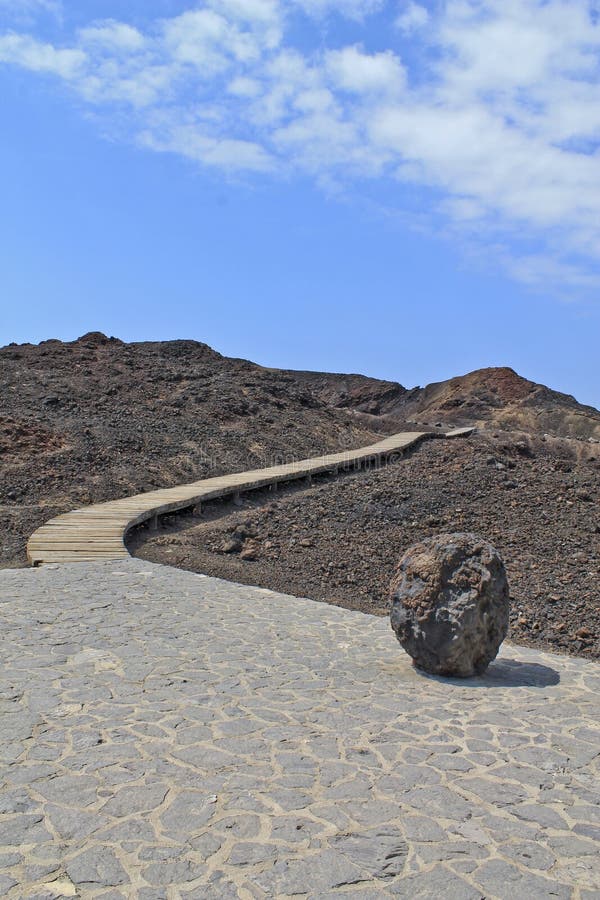 Path through Volcanic Landscape Stock Image - Image of spain, landscape ...