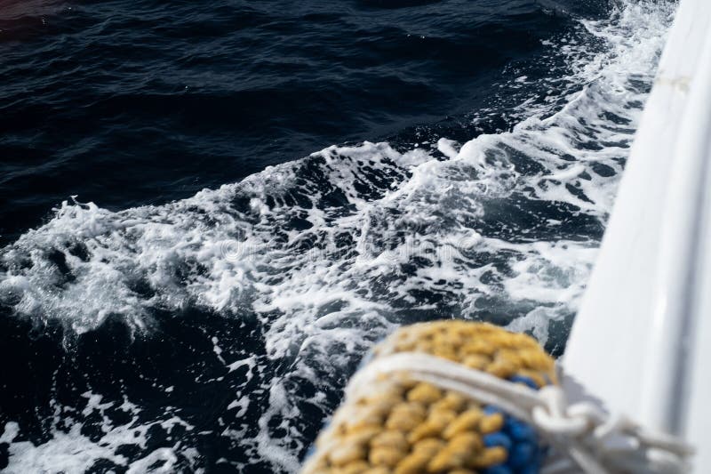 Path on the Water Behind the Motor Boat. Path on the Water Surface ...