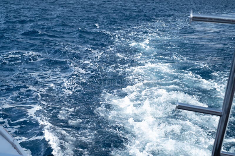 Path on the Water Behind the Motor Boat. Path on the Water Surface ...