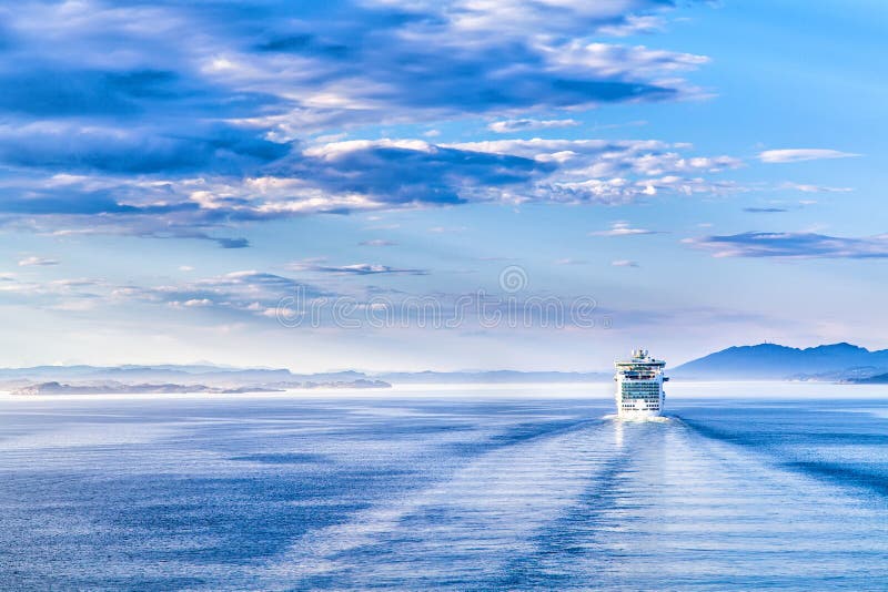 Path on the Water from a Large Cruise Ship Stock Image - Image of foam ...
