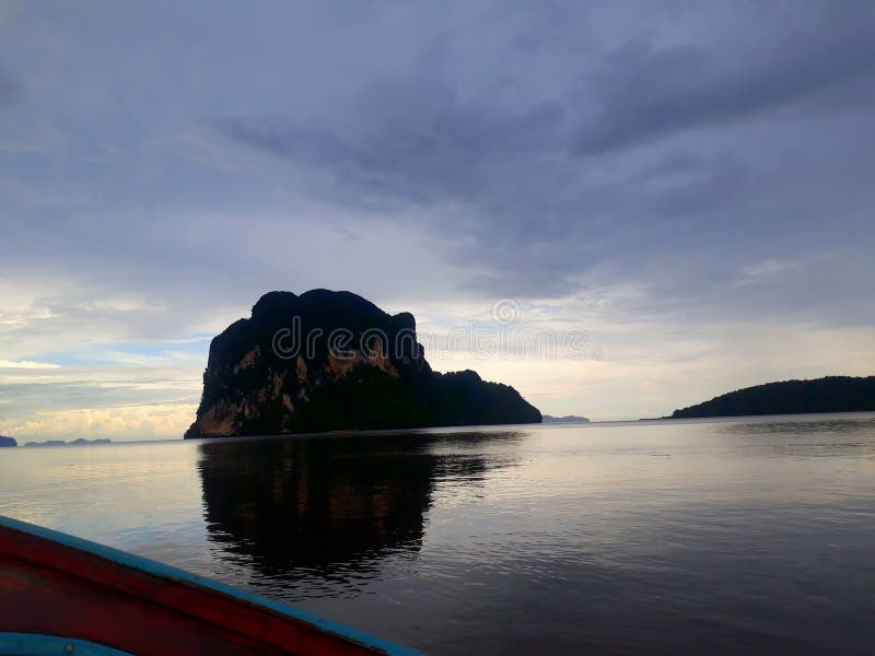 Path on water stock image. Image of ship, water, mountains - 129500955