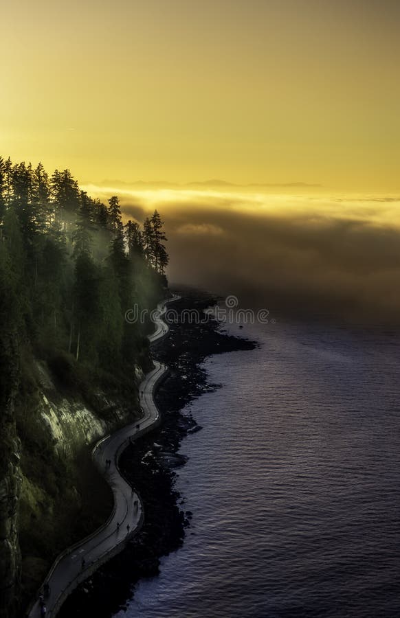 Path by the Water at Sunset Stock Image - Image of stroll, evening ...