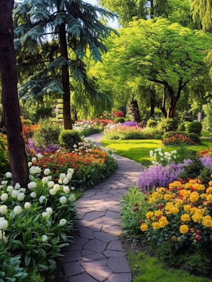 Path_way_in_the_garden_1690601626581_2 Stock Illustration ...