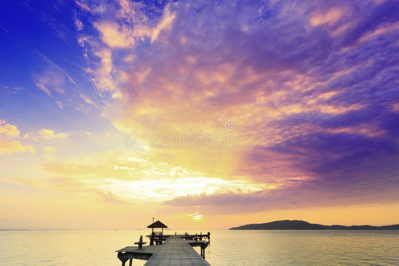 Path way to see sunrise stock photo. Image of pier, horizontal - 27532464