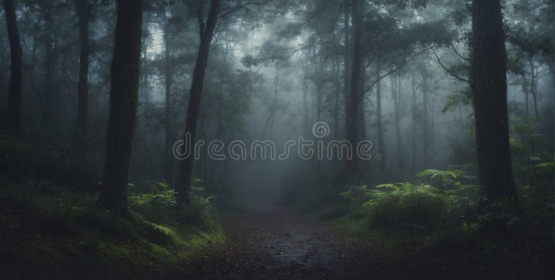 Dark Forest Path stock illustration. Illustration of path - 342428682