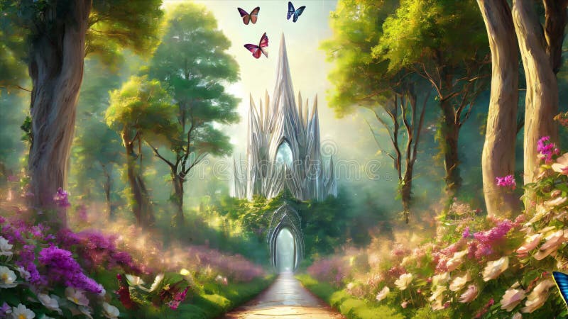 Fairy Tale Castle Animation. Enchanted Forest. AI Generated Stock ... Fairy Tale Castle Animation. Enchanted Forest. AI Generated Stock ...