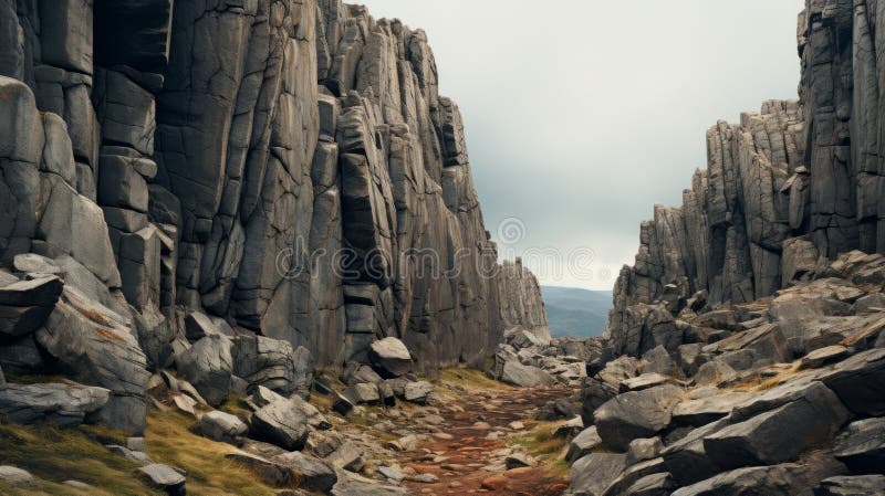 Dramatic Stone Cliffs a Panoramic Adventure in British Landscapes Stock ...