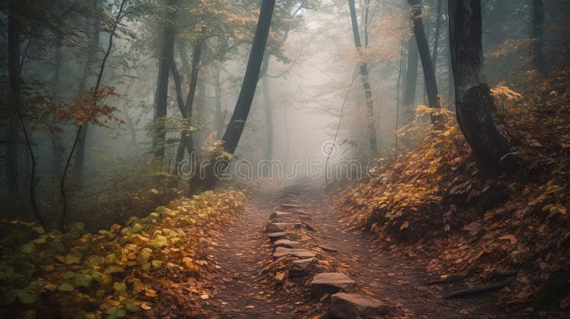 A Path in the Woods with Rocks on the Side of it Stock Illustration ...