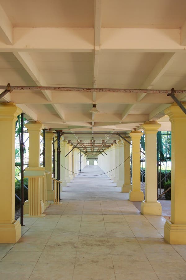 The Path of the Yellow Building that is Under Construction Stock Image ...