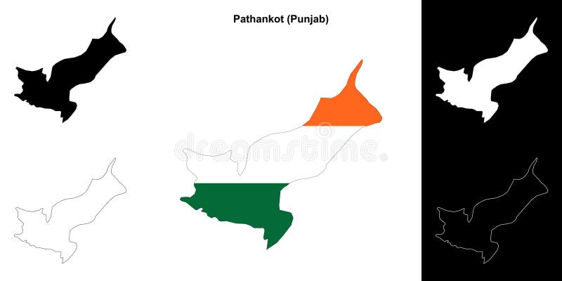 Pathankot outline map stock vector. Illustration of vector - 368836454