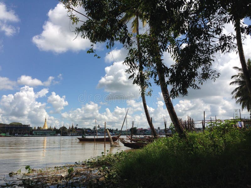 Pathein skyline stock photo. Image of myanmar, asia, pathein - 73858716
