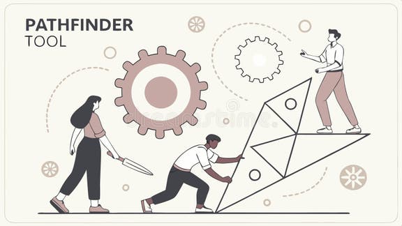 Pathfinder Tool Interface, Graphic Design Software and Digital Art Tools Vector Design ...