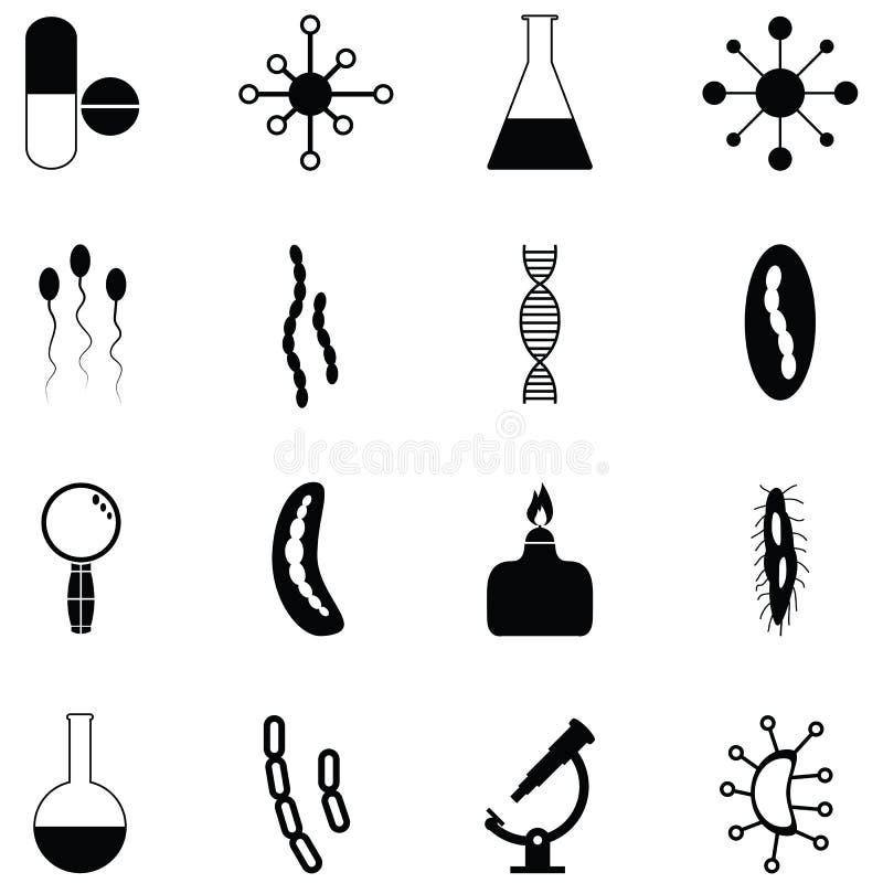 Pathogen icon set stock vector. Illustration of bacillus - 120569813