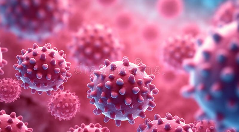 Pathogen Invasion Concept in Pink Hues Stock Illustration ...