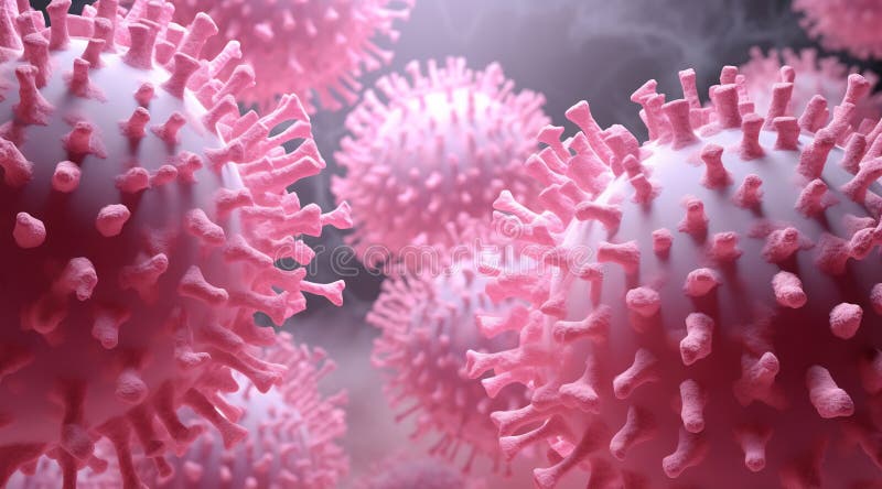 Pathogen Invasion Concept in Pink Hues Stock Illustration ...