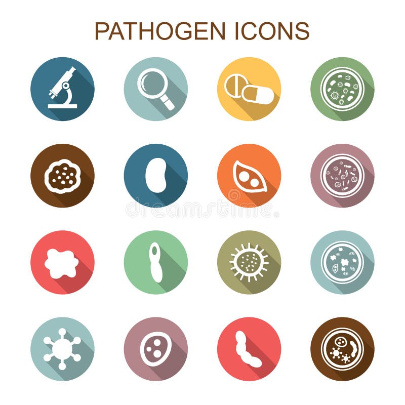 Pathogen long shadow icons stock vector. Illustration of logo - 46940346