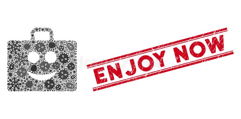 Infected Collage Glad Case Icon and Textured Enjoy Now Seal with Lines ...