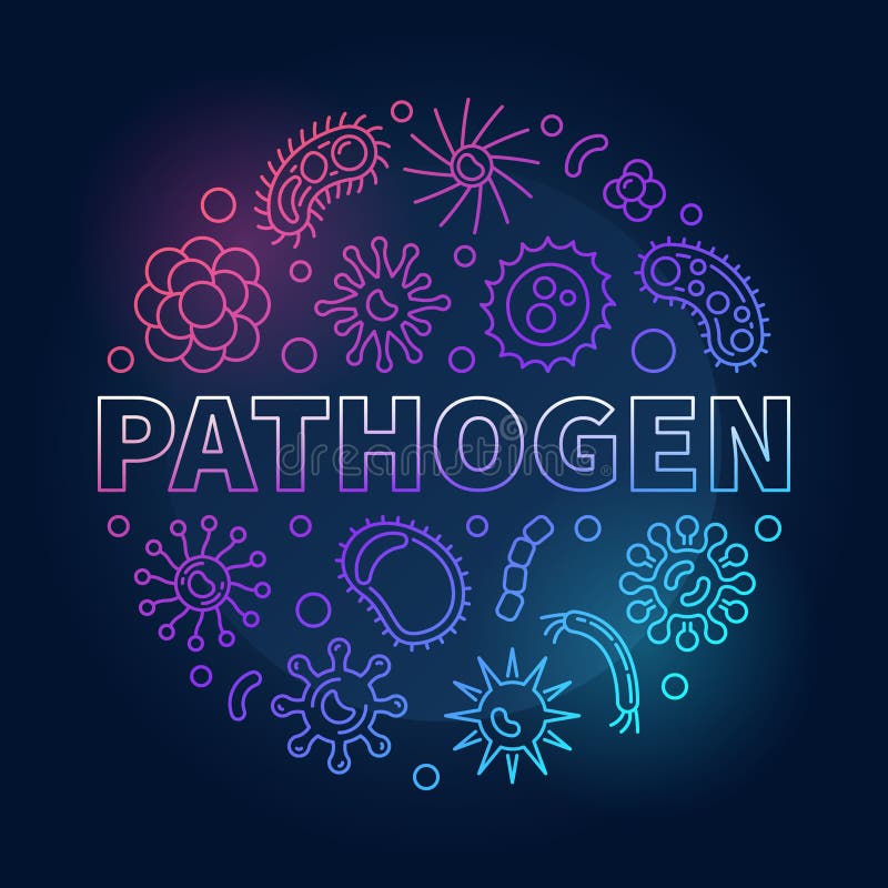 Pathogen Concept Line Icon. Vector Bacteria Outline Symbol Stock Vector ...