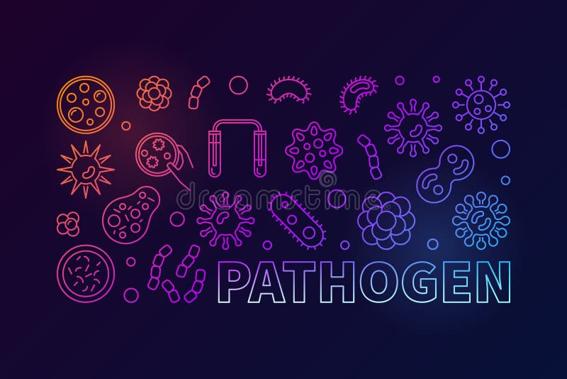 Pathogen Vector Colored Creative Horizontal Illustration or Bann Stock ...